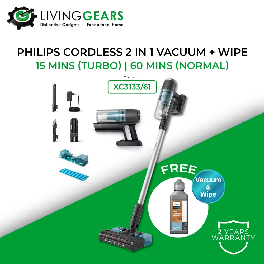 (FREE Philips XV1792 Cleaner Detergent ) Philips Cordless 2 in 1 Stick ...