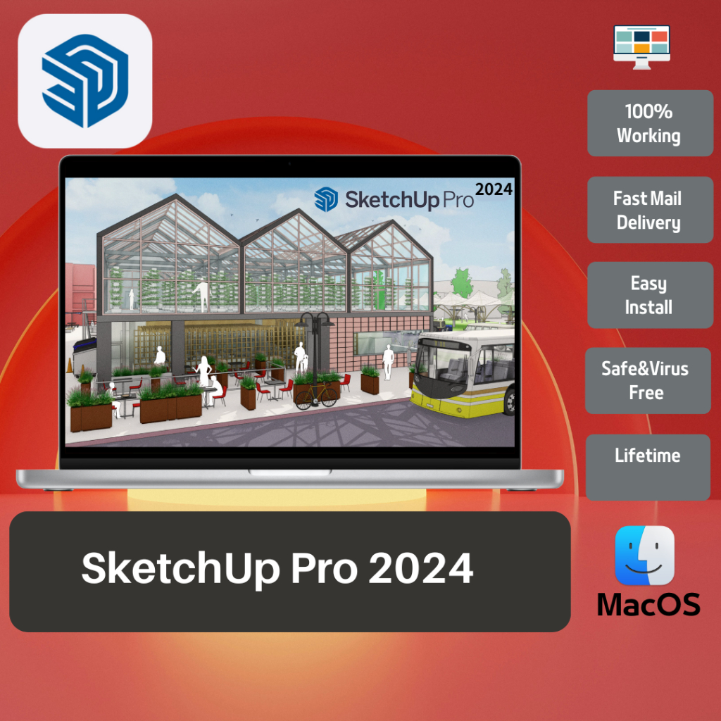 SketchUp Pro 2024 MacOS – Advanced 3D modeling software with intuitive design tools for ...