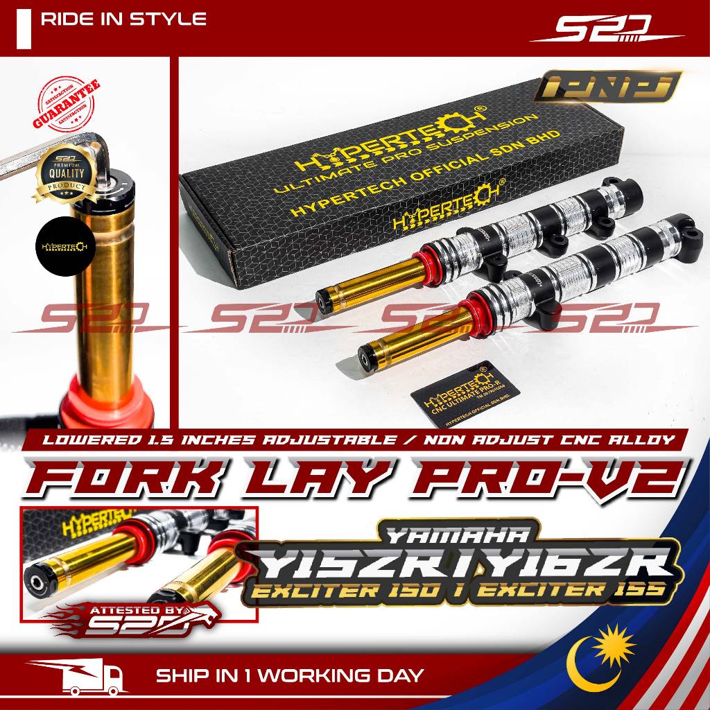 Front Fork HYPERTECH Y15ZR Y16ZR Ultimate PRO V2 X-PRO 2 CNC Lowered 1.5 INCH 4CM NON Adjust ...