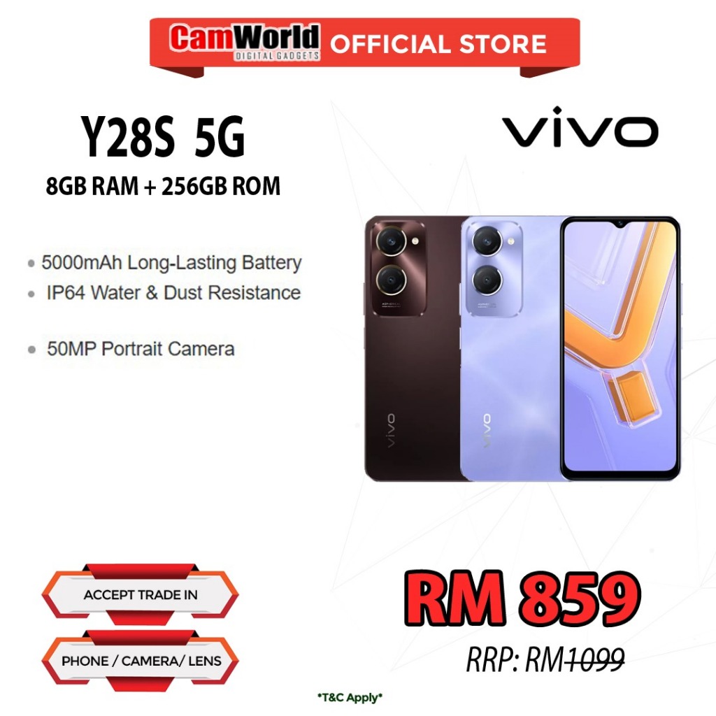 VIVO Y28S 5G ( 8GB RAM + 256GB ROM) VIVO MALAYSIA | Shopee Malaysia