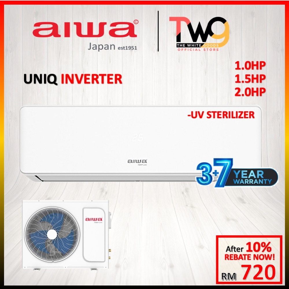[FREE SHIPPING] Aiwa 1HP / 1.5HP / 2HP Inverter / Non-Inverter Air Cond ...