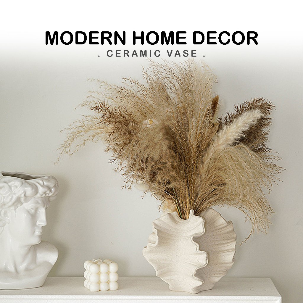 European-style Plain B/W Ceramic Vase with Frosted Texture Home ...