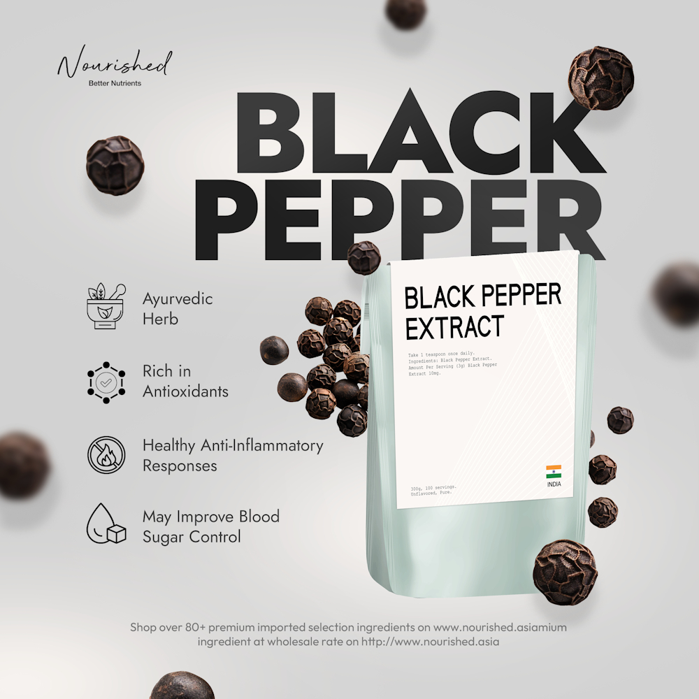 Nourished Black Pepper Extract 10mg 300g 100 servings (India) | Shopee ...