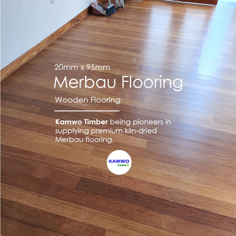 Merbau Wood Flooring - Lantai Kayu Merbau - 20mm x 95mm | Shopee Malaysia