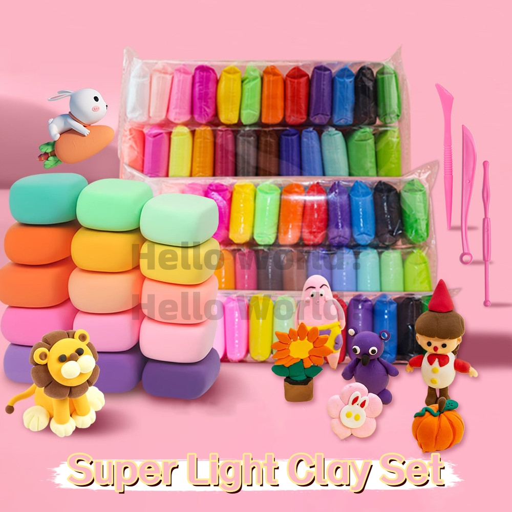 Super Light Clay 12/24/36 Color Air Dry Clay Set Rubber Clay Colored Clay Easy To Stretch Non ...