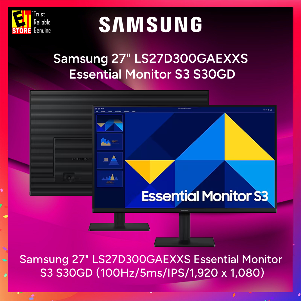 Samsung MONITOR 24'' /27'' S3 (S30GD) IPS FHD/ 100Hz REFRESH RATE/ 5ms ...