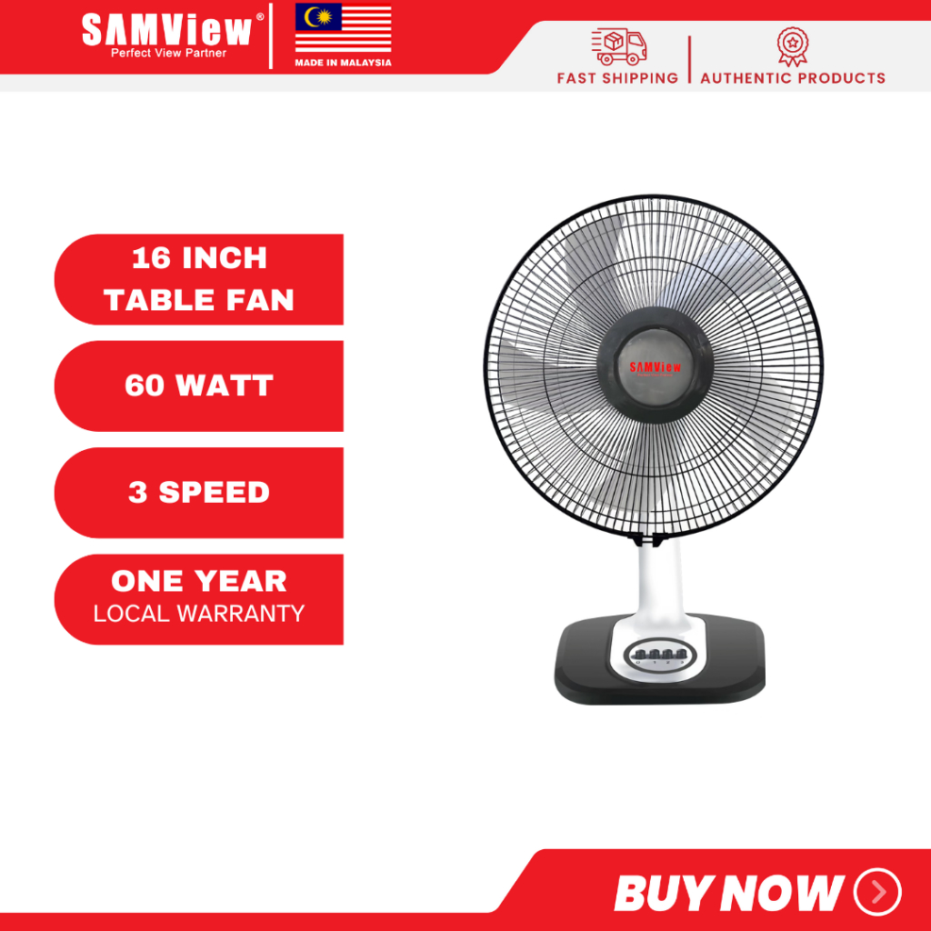 SAMView Table Fan Strong Wind (16") Kipas Meja | Shopee Malaysia