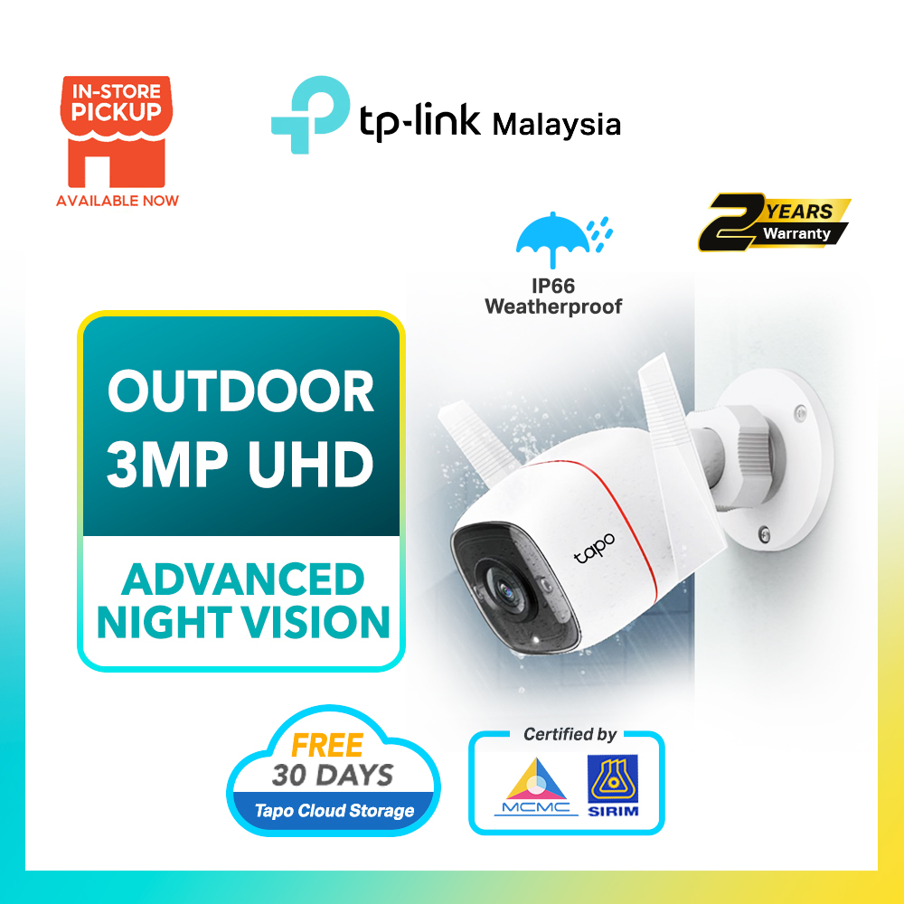 【SIRIM】TP-Link Tapo TC65 3MP 2K outdoor WiFi CCTV Two Way Audio Night ...