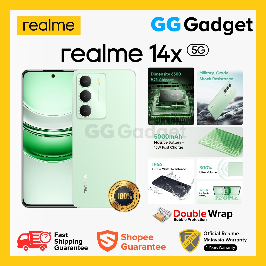realme 14x 5G (10GB+8GB +128GB/256GB) realme Malaysia Warranty - IP64 ...