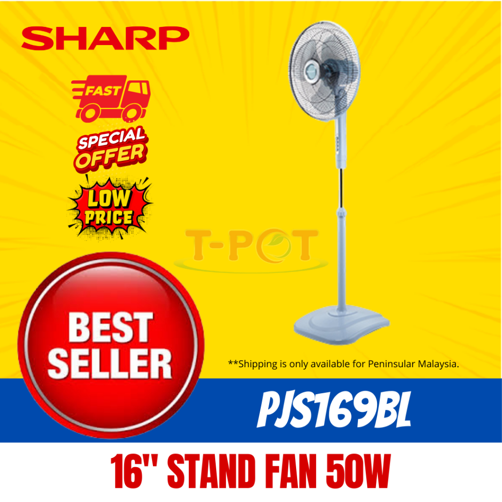 SHARP 16" STAND FAN PJS169BL / PJS169GY / PJS400M NEW-SB | Shopee Malaysia