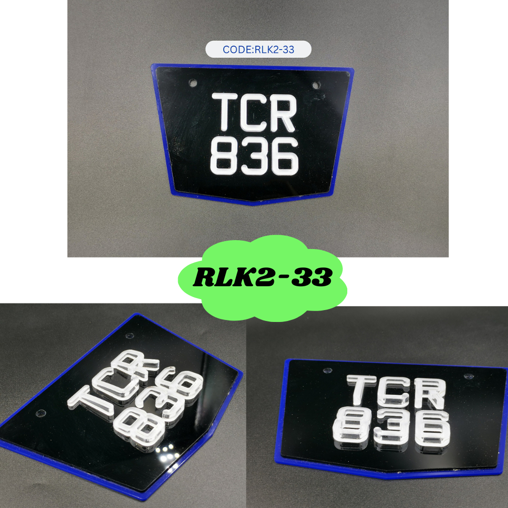 Curve White crystal Mahjong white motor number plate set Motor DUO ...