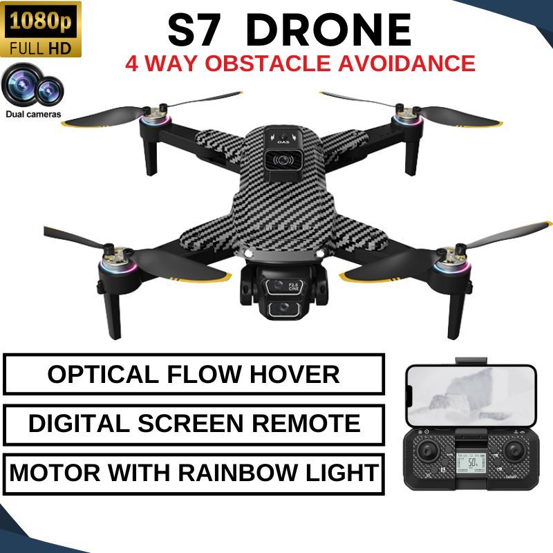 S7 RC Pro Drone With Anti Langgar Dual Camera Brushless Mini Dron Drones Deron Control Murah ...