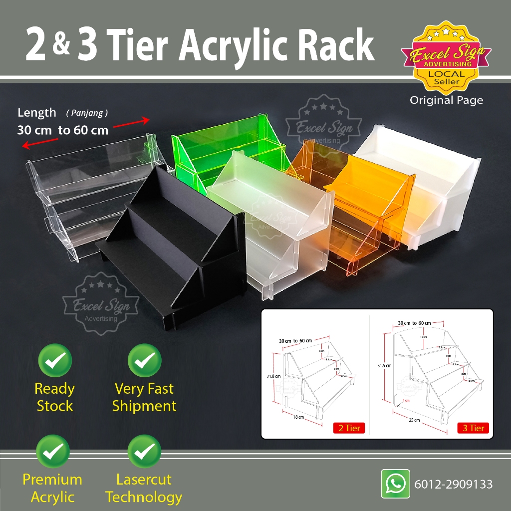 2, 3 Tier Acrylic Rack, Figurine Display Stand, Staircase Rack ...