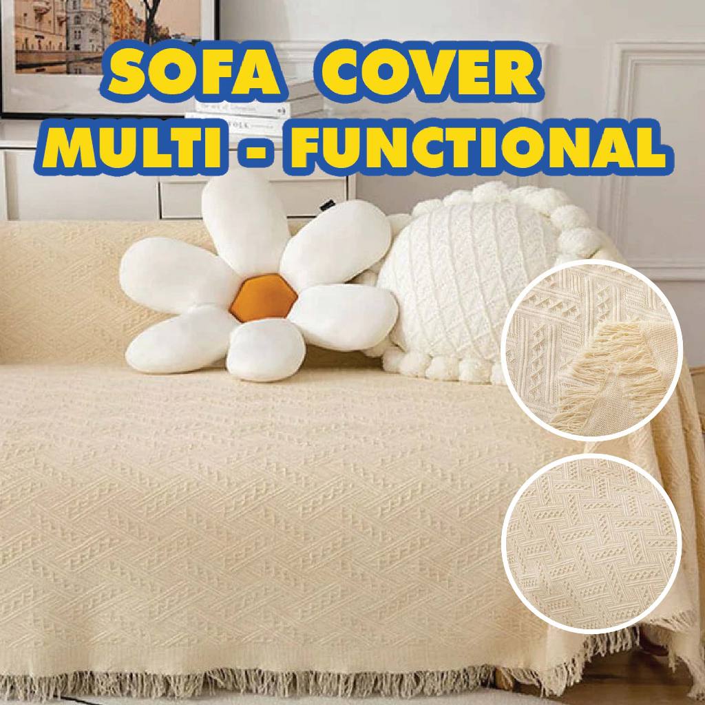 KakiDeco Cloth White Modern Sofa Ins Cover Universal Blanket Ins Wind ...