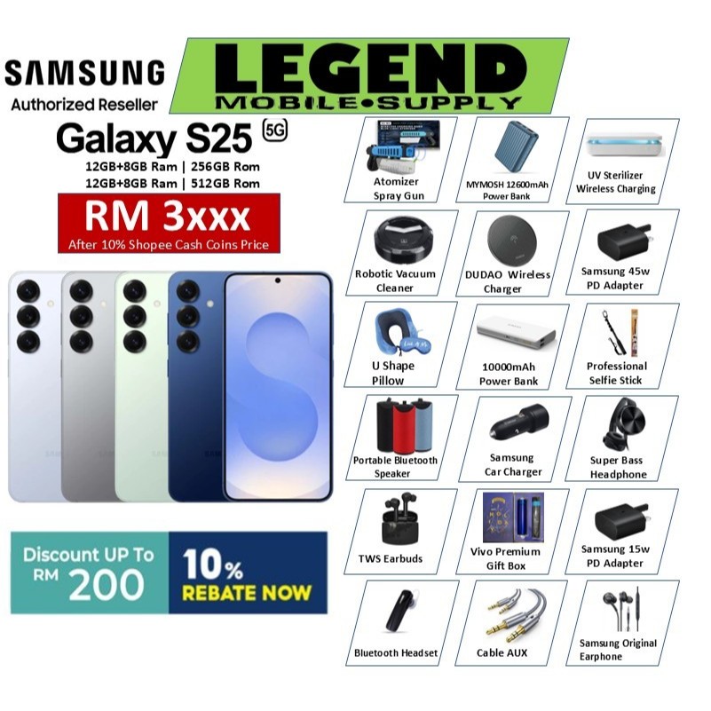 Samsung Galaxy S25 5G | 12GB+8GB Extended Ram+256GB/512GB Rom | 10% Shopee Cash Back | Original ...