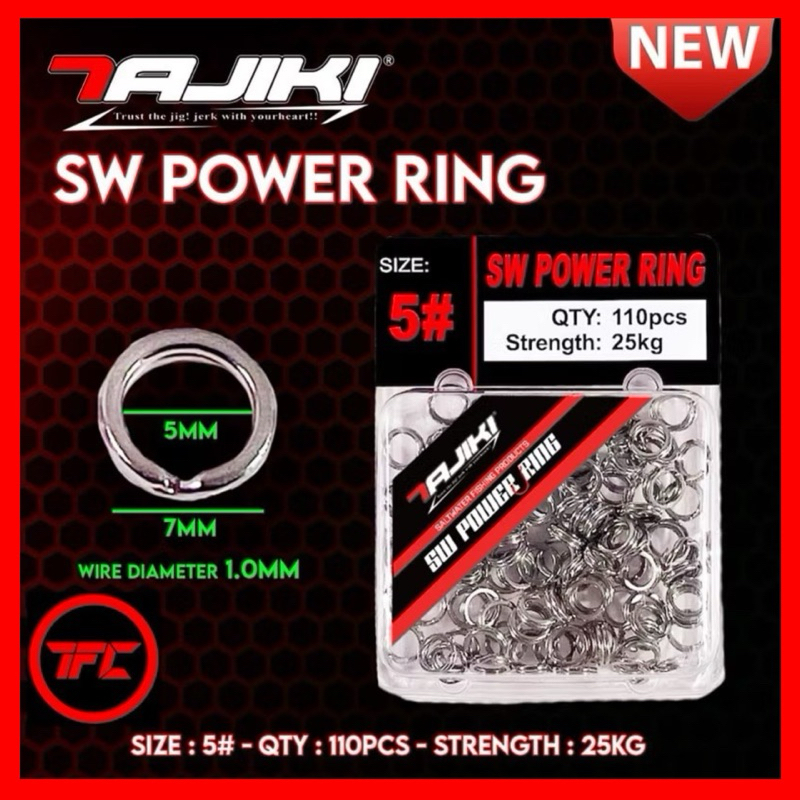 TAJIKI SW Power Ring Value Pack Split Ring Stainless Steel Saltwater Class Jigging Casting Heavy ...