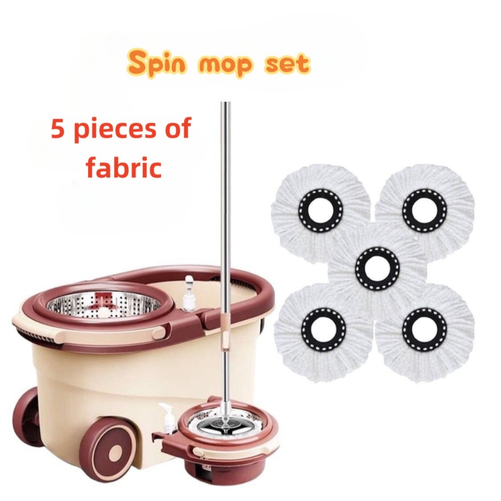 Spin Mop Set Mop With Bucket Wash And Dry 5 in 1 Microfiber Mop ...
