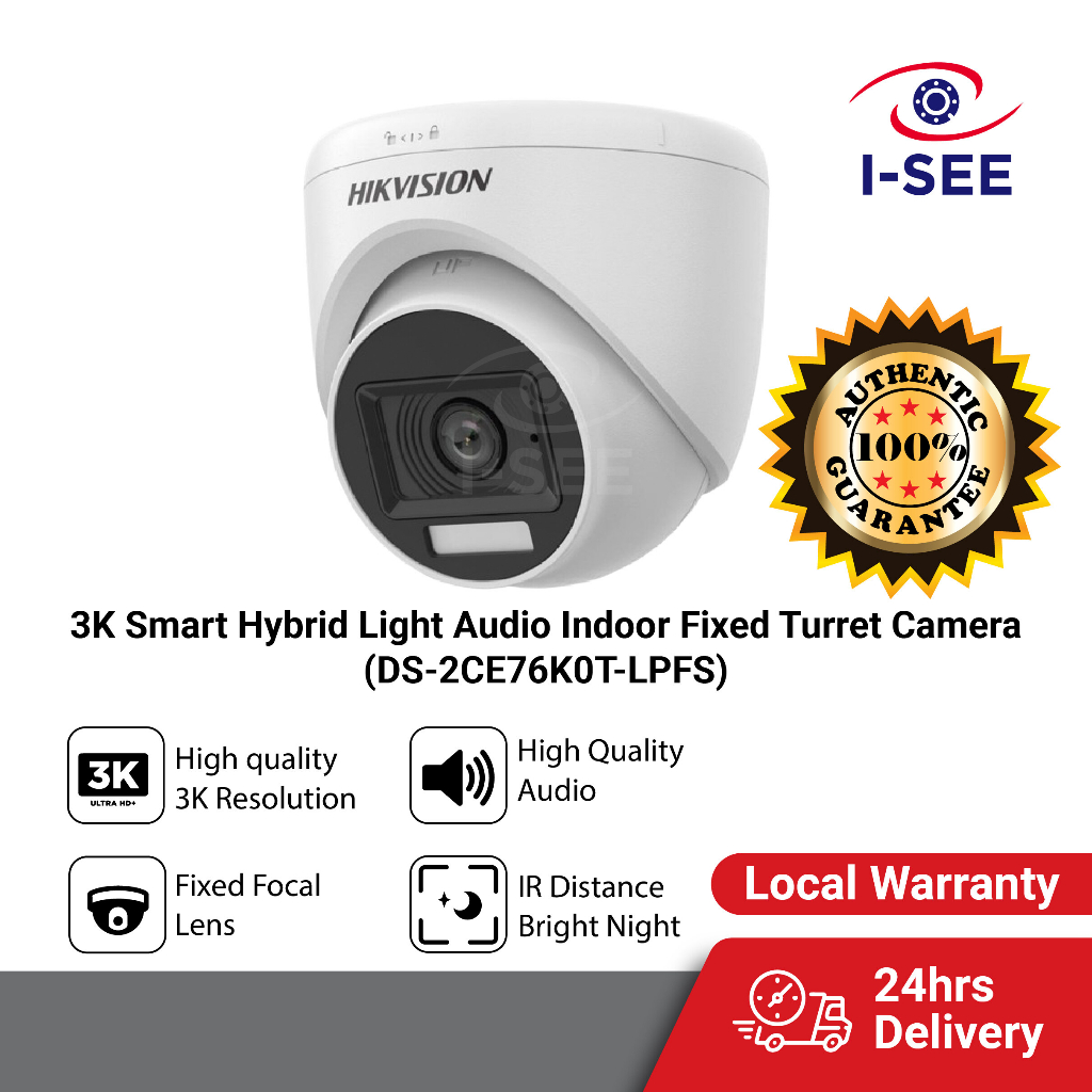 Hikvision 5MP Indoor Fixed Turret CCTV Camera DS-2CE76H0T-ITPF/DS-2CE76K0T-LPFS Indoor Analog ...