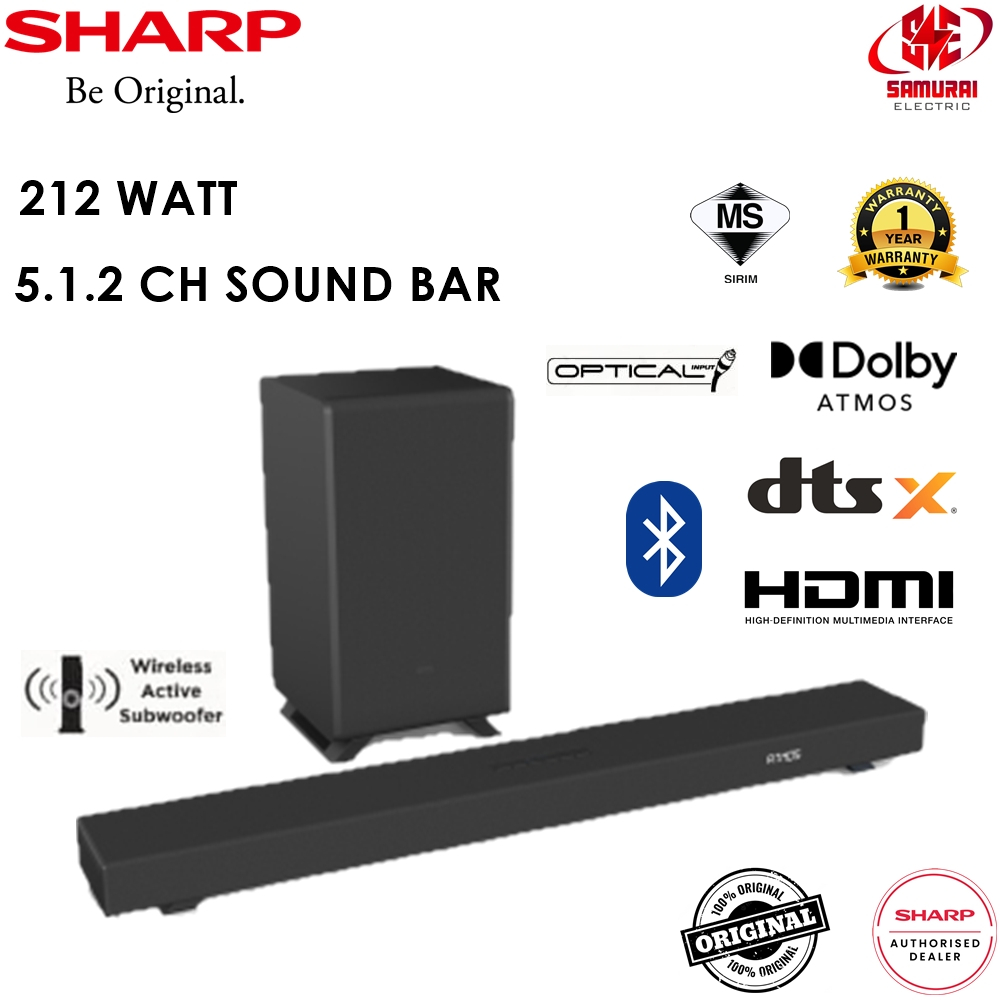FREE SHIPPING Sharp Dolby Atmos 5.1.2 ch Sound Bar With Wireless ...