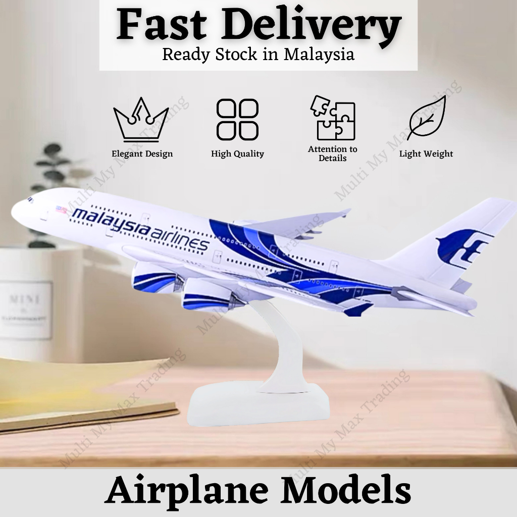 Airplane Model Aeroplane Diecast Metal Pesawat Kapal Terbang Airbus MAS ...