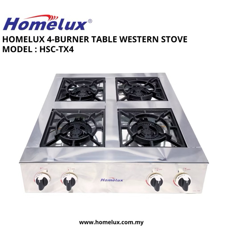 HOMELUX HSC-TX4 High Pressure Commercial 4-Burner Table WESTERN Gas ...