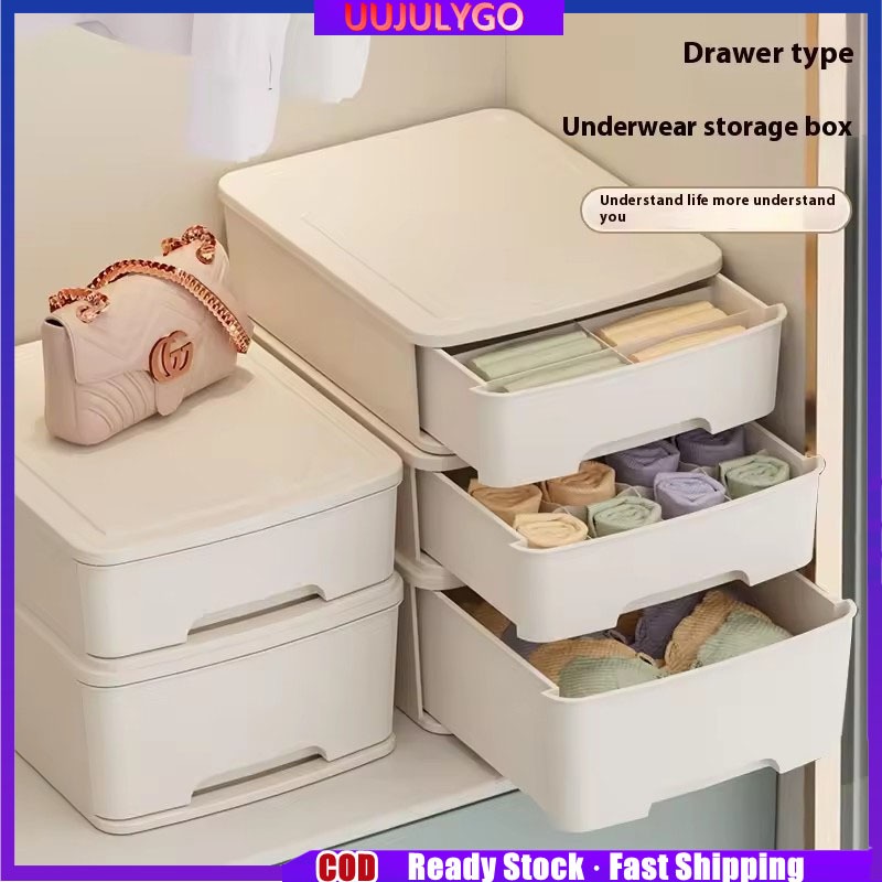 Stackable Underwear Storage Boxes Wardrobe Drawer Style Sock Briefs ...