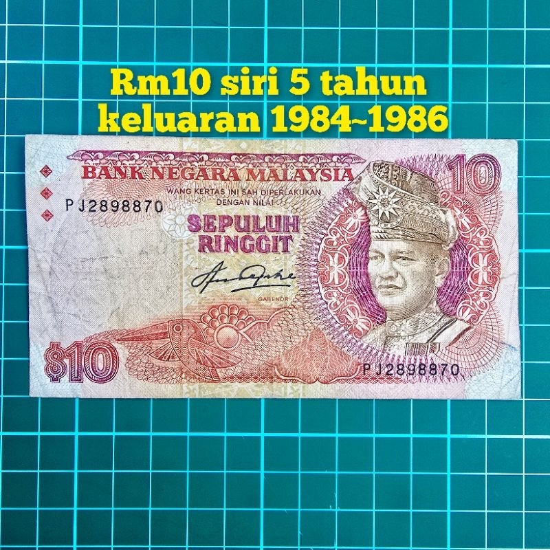 (A198) rm10 siri 5 duit kertas lama duit lama mata wang lama kedai duit lama barang lama Rm10 ...