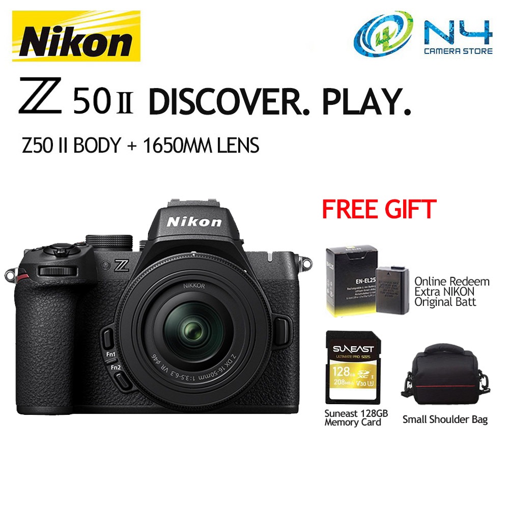 Nikon Z50 ii Mirrorless Digital Camera Free With 128GB Sd Card & Small ...