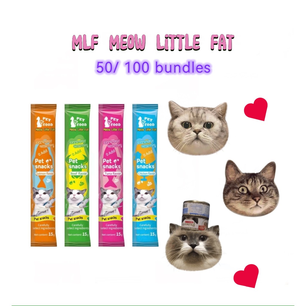 50 pcs 100 pcs bundle MLF Meow Little Fat cat stick | Shopee Malaysia