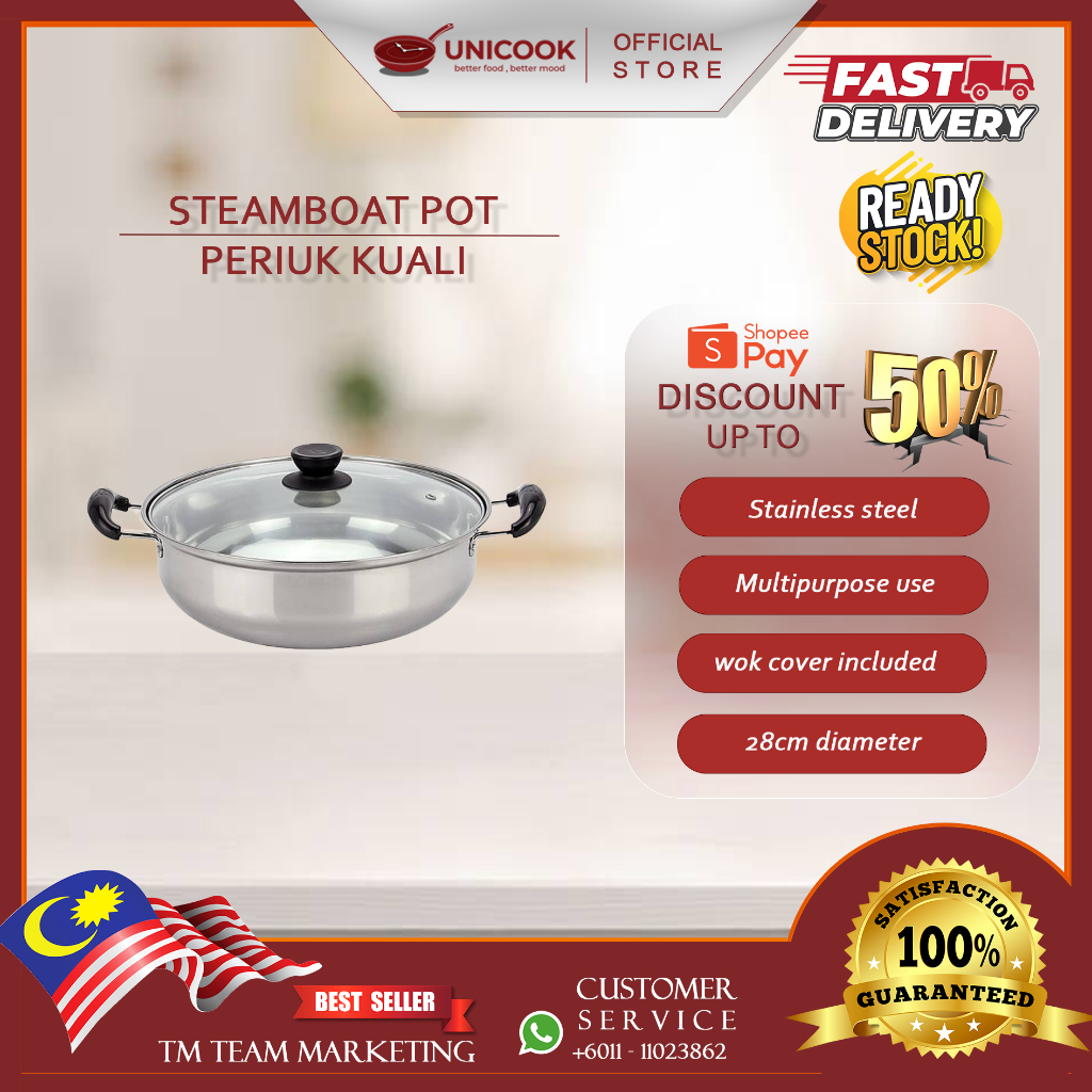 (28CM) High Quality Double Handle Steamboat Pot | Shopee Malaysia