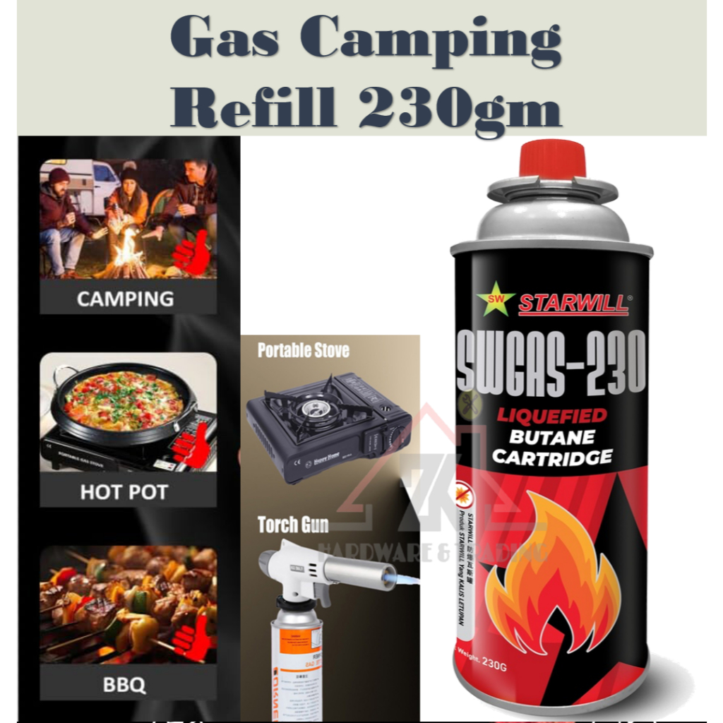 STARWILL 230g Liquefied Butane Gas Cartridge for Portable Gas Cooker ...