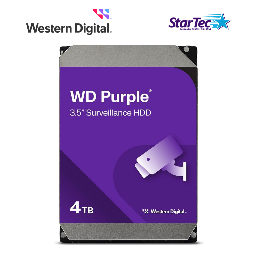 WESTERN DIGITAL WD 4TB 3.5" Purple Surveillance Hard Drive (WD43PURZ ...