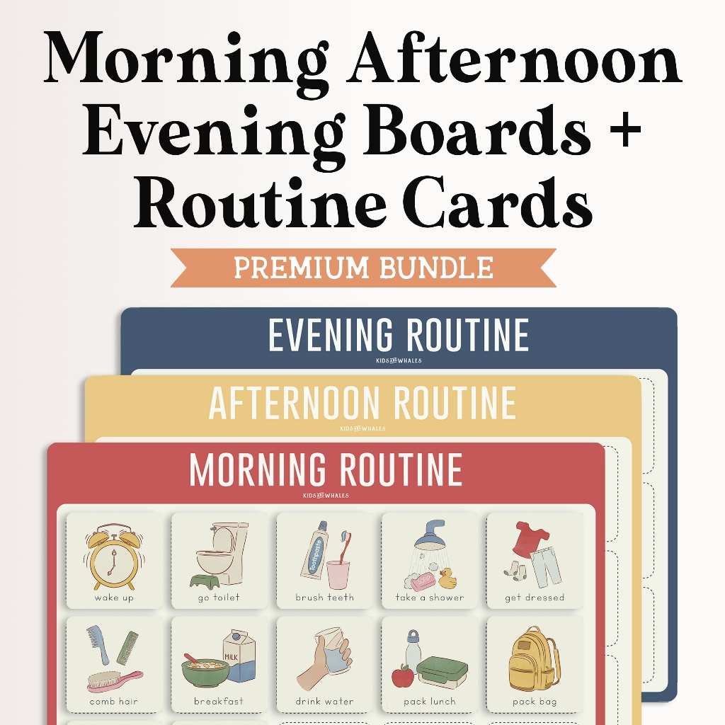 KidsandWhales – Morning, Afternoon & Evening Routine Boards | Visual ...
