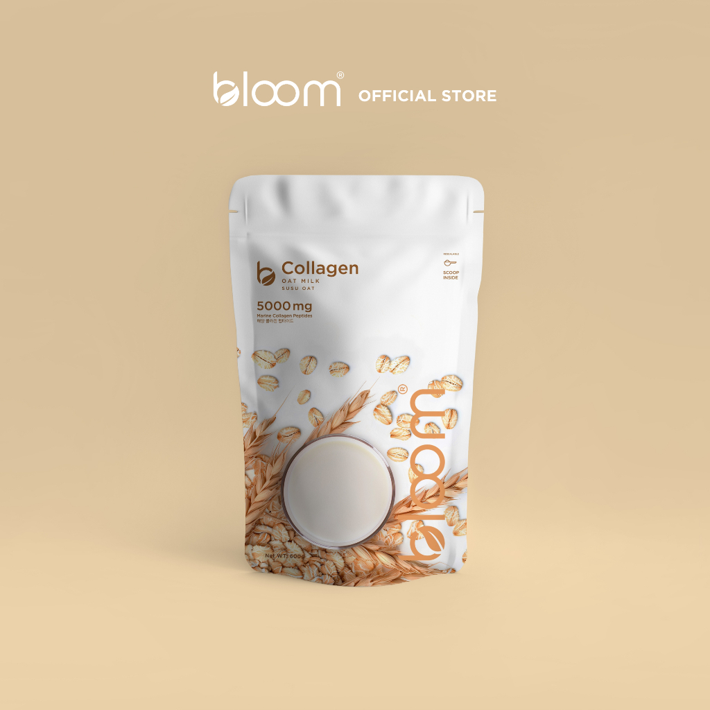 Bloom Collagen Oat Milk with 5000mg Marine Collagen Peptides (600g ...