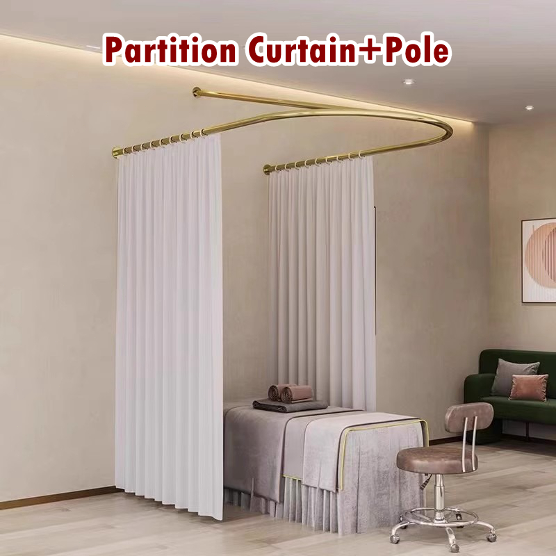 Beauty Salon Partition Curtain With Rod Room Partition Divider Curtains ...