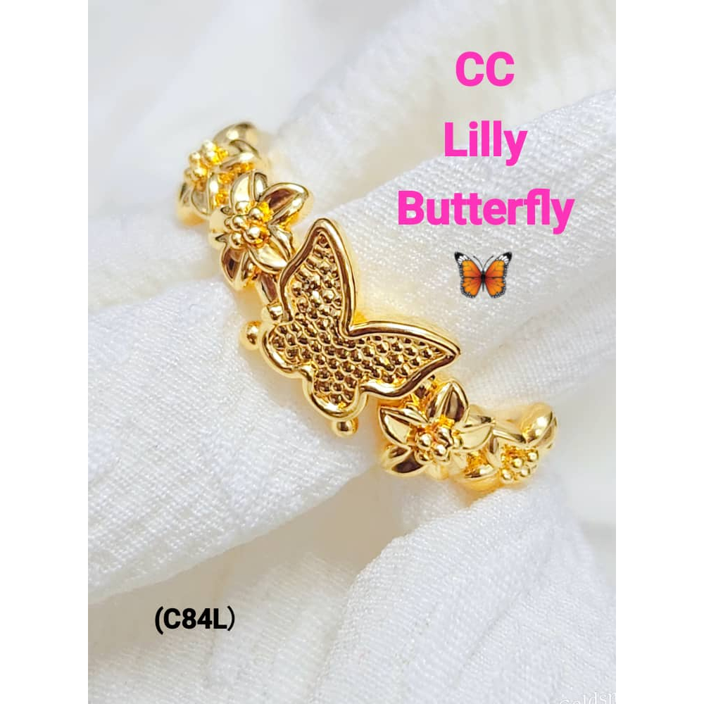 Wing Sing 5G 916 Emas Cincin Rama-Rama Bunga Fesyen / 5D 916 Ring Lily ...