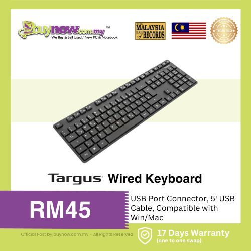 Targus Wired Keyboard - Reliable USB Keyboard for Windows & Mac ...