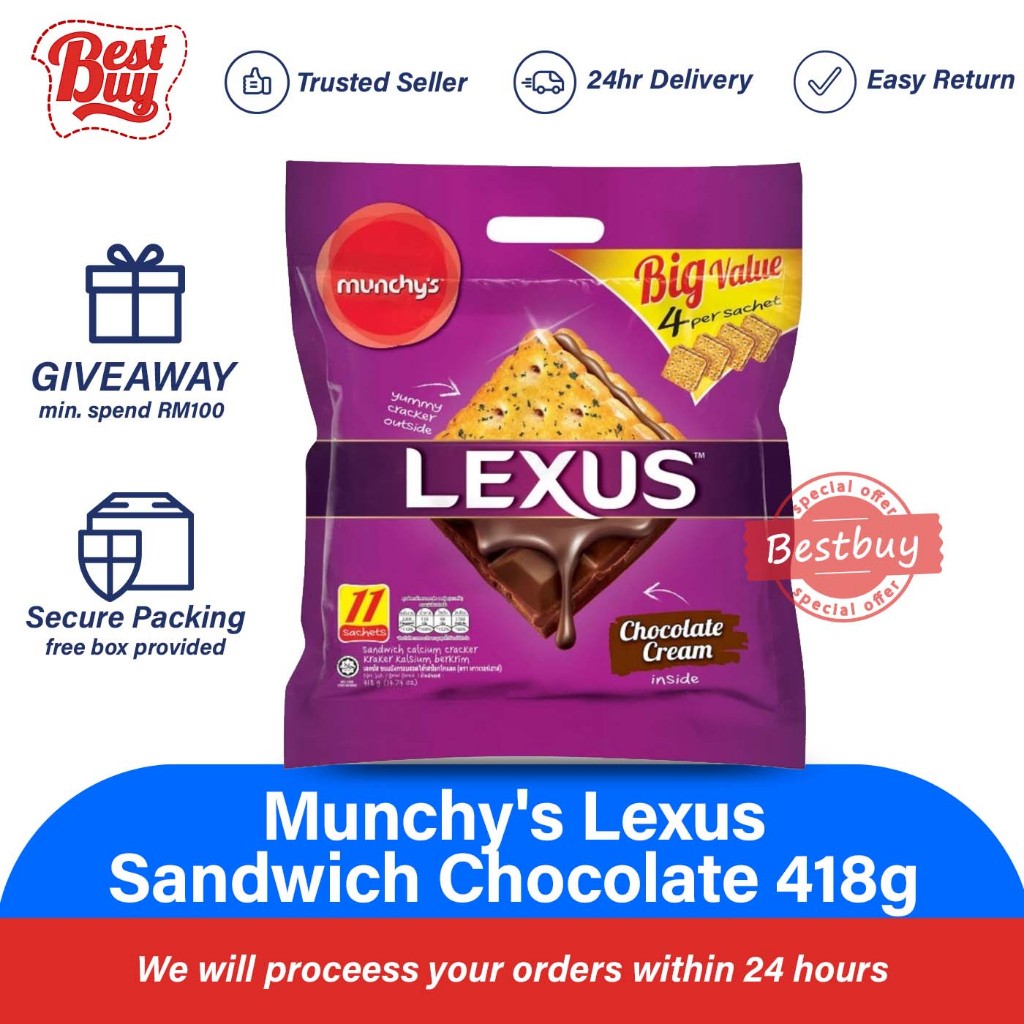 Munchy's Lexus Sandwich Chocolate (418g) Exp 02/2026 | Shopee Malaysia