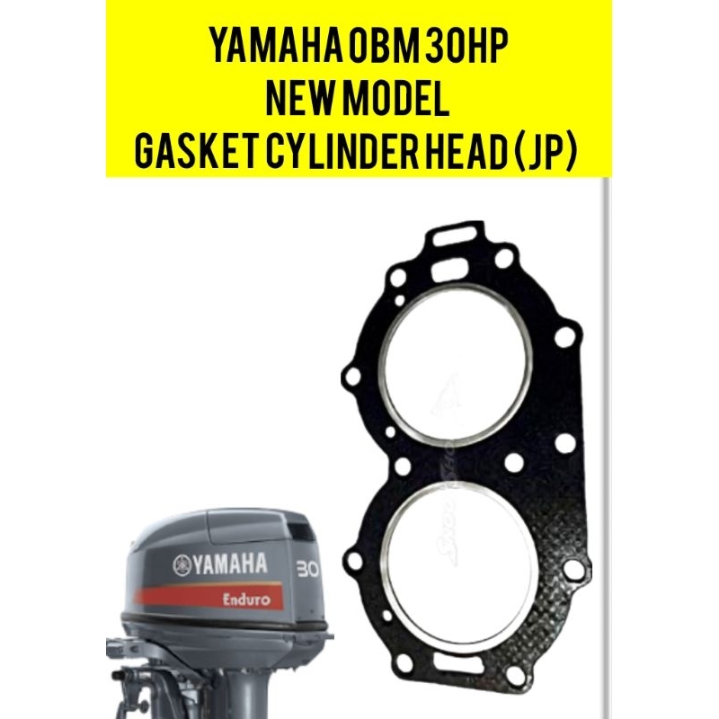 YAMAHA OBM 30HP Gasket Head 61N-11181 (Jepun) # 2 STROKE OUTBOARD ...