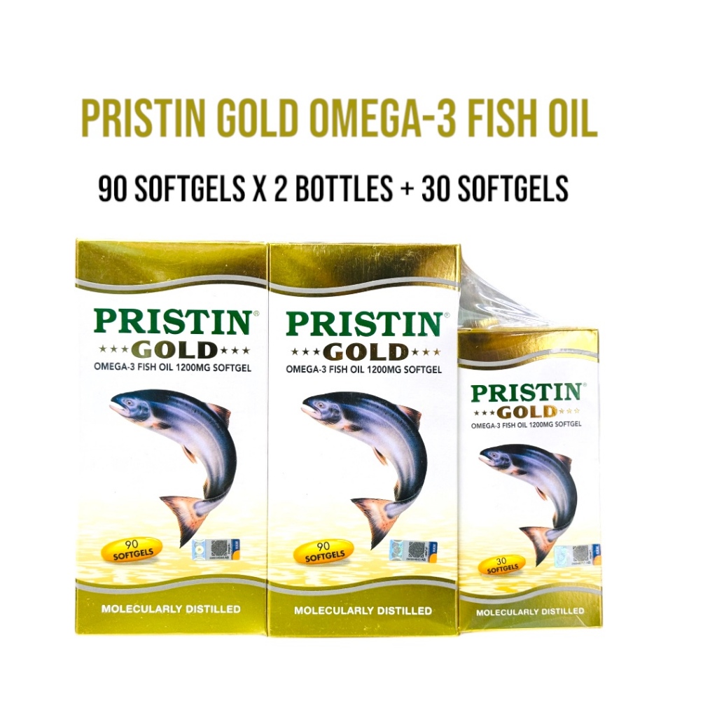 PRISTIN GOLD Omega-3 Fish Oil | 1200mg EPA+DHA | Promo Pack 90 x 2 +30 ...
