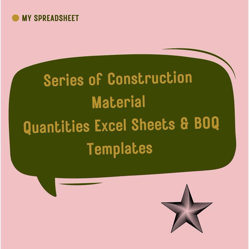 Series of Construction Material Quantities Excel Sheets & BOQ Templates ...