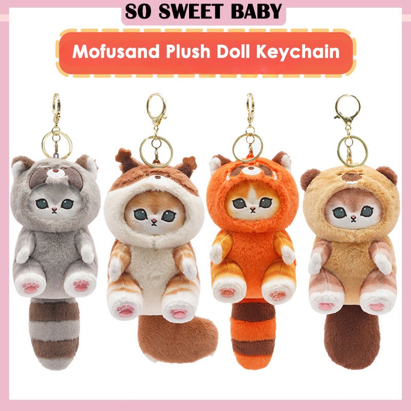 Mofusand Plush Doll Keychain Cute Key Chain Bag Stuffed Animals Fluffty ...