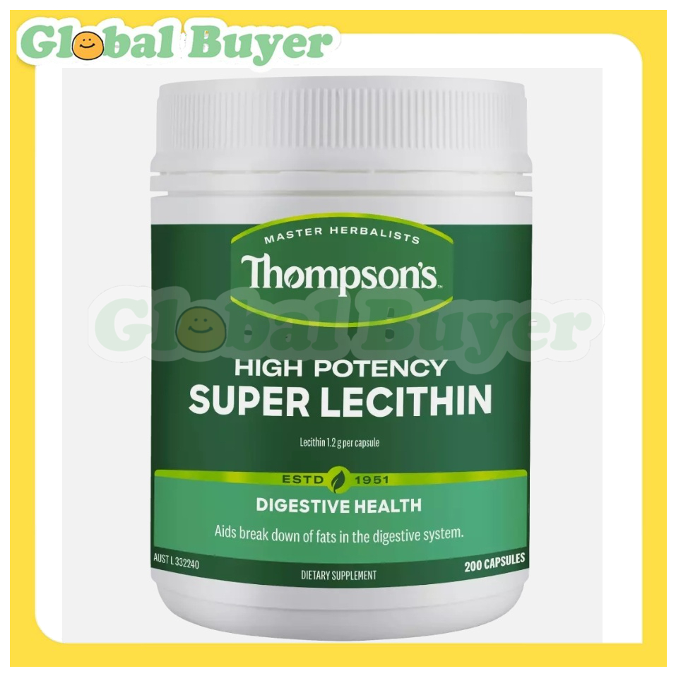 Thompson's High Potency Super Lecithin 200 Capsules 1.2g 1200mg ...