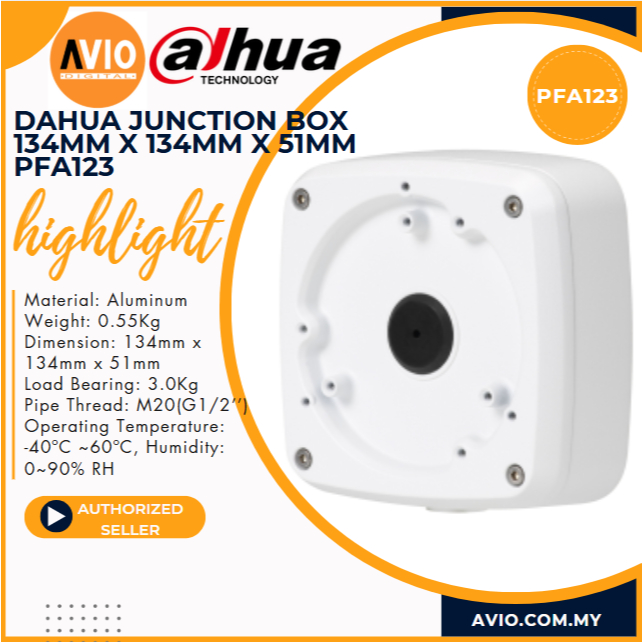 Dahua Outdoor Weatherproof Aluminum CCTV Camera Junction Box Wall Ceiling Mount Bracket White ...