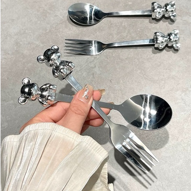 Ready Stock！Dessert Cutlery Bear Cutlery Kutleri Beruang 甜品餐具小熊餐具🍴🐻 ...