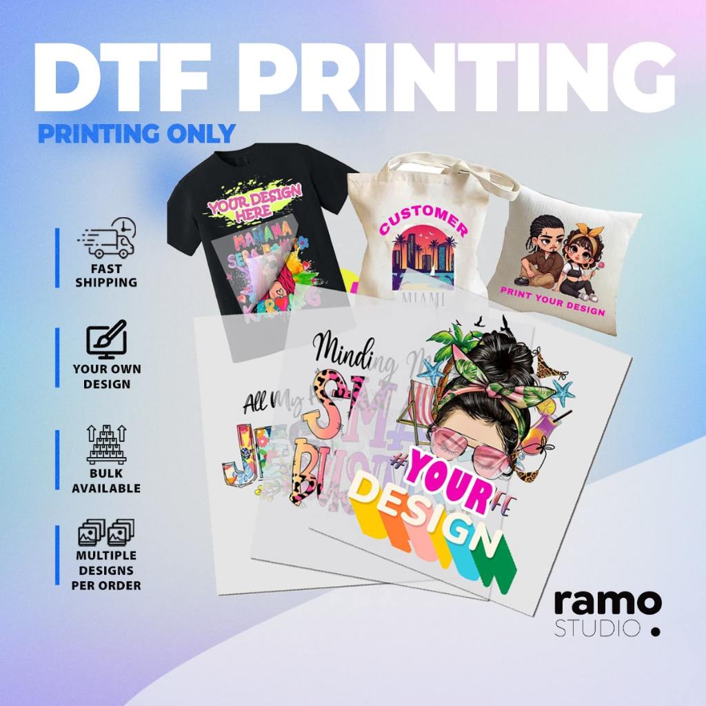 DTF Printing service \ DTF Heat press transfer custom design printing ...
