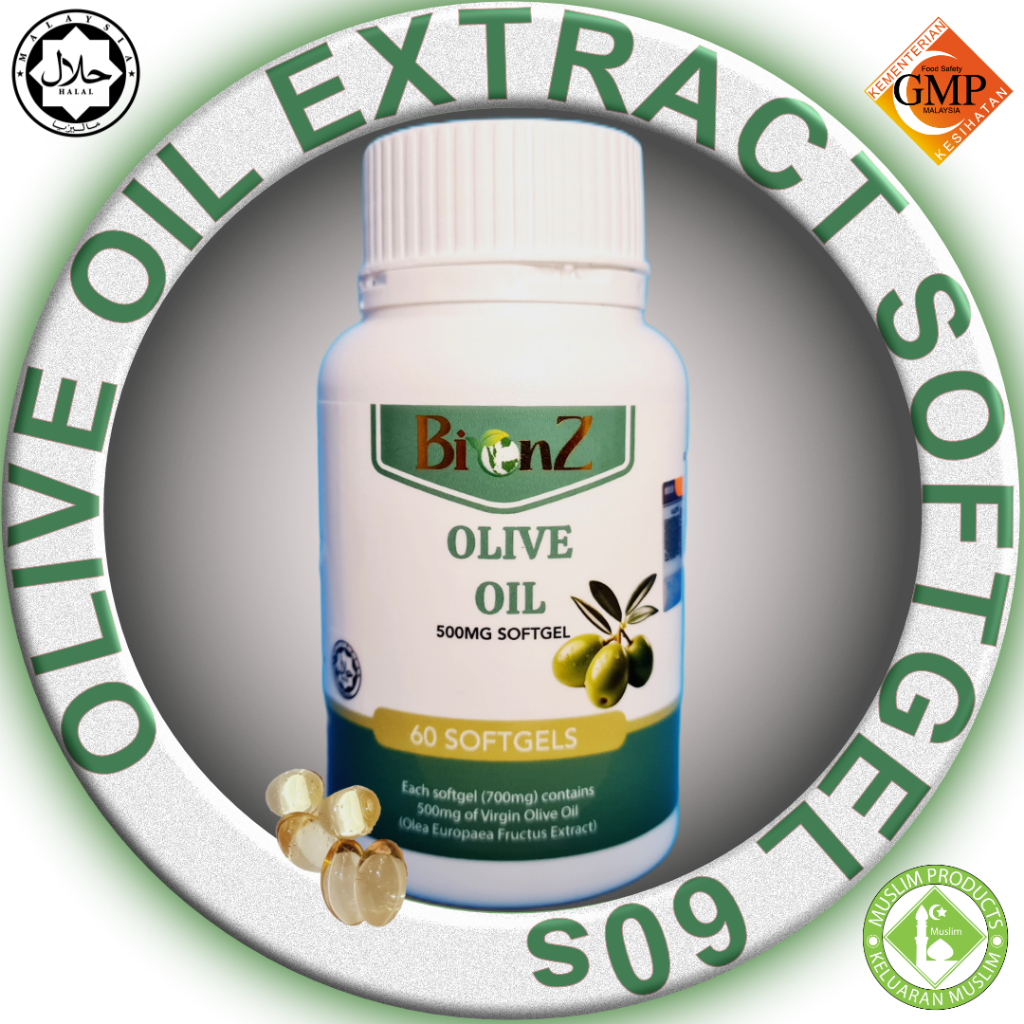 Oil Olive Minyak Zaitun Extra Virgin Original Softgel Bionz 500mg 60s ...
