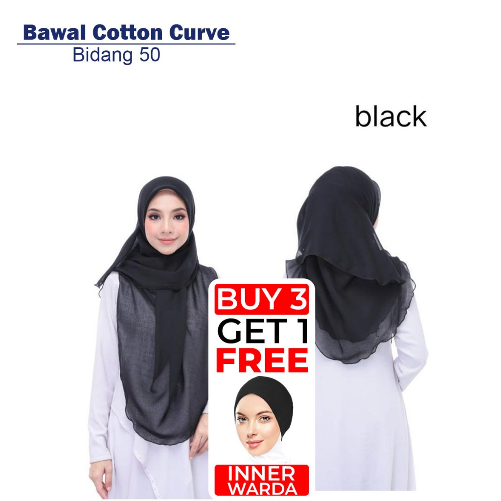 TUDUNG BAWAL COTTON CURVE 50 ll PREMIUM COTTON RUFFLE ll BAWAL MURAH ...