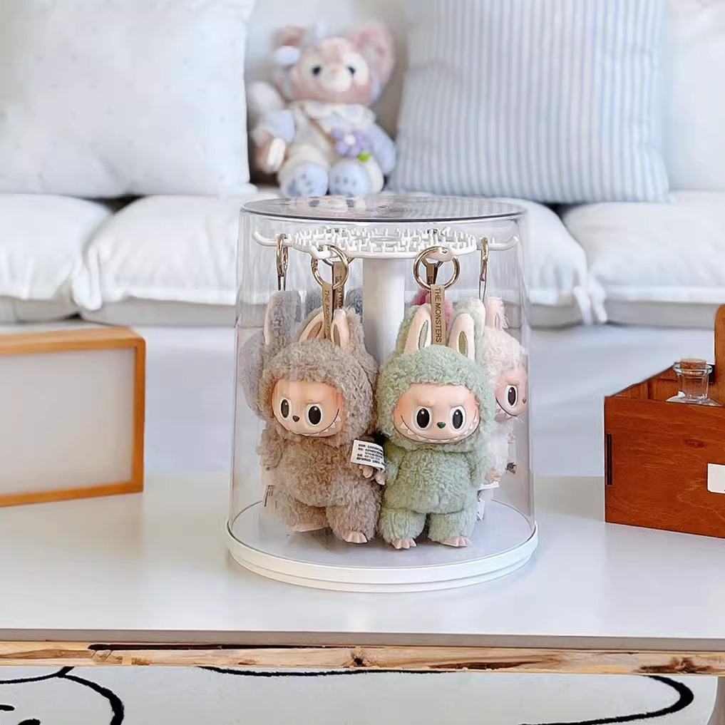 Labubu Pendant Display Box Rotating Transparent Labubu Plush Doll ...