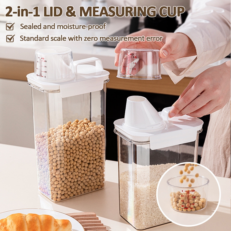 Grain Storage Container Slanted Mouth Design & Double Sealing Lid Comes ...